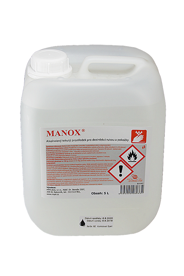 Dezinfekční prostředek na ruce a pokožku Manox 5 l | ECOFOL - obaly ...